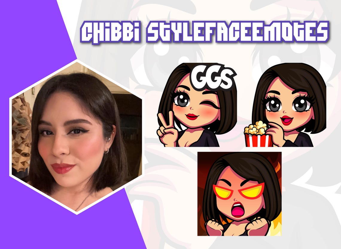 Custom Twitch Emotes of Your Face ( 5 Still 1 Animated ) - Etsy