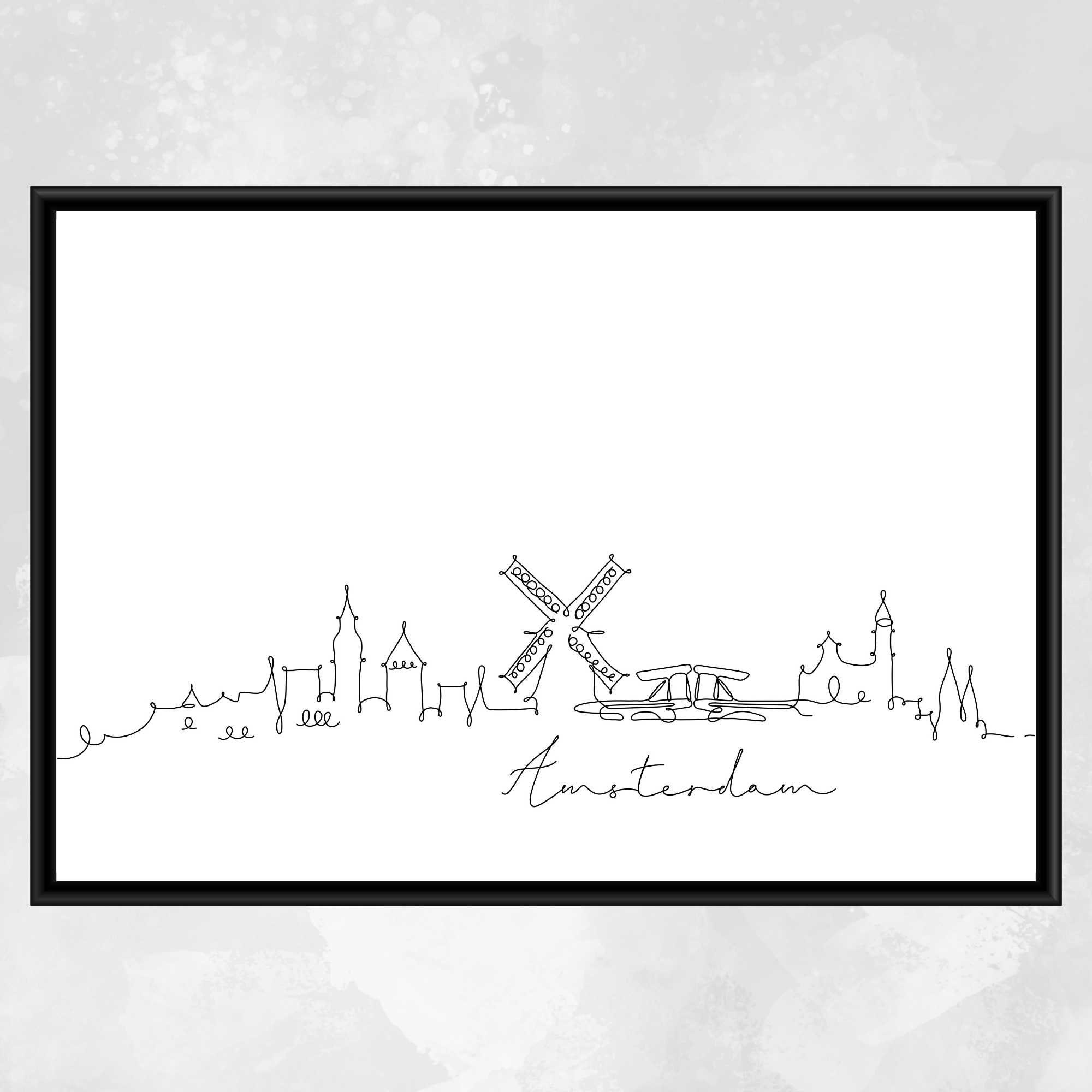 Istanbul Skyline Line Art Prints Set of 2, Black & White Printable Wall ...