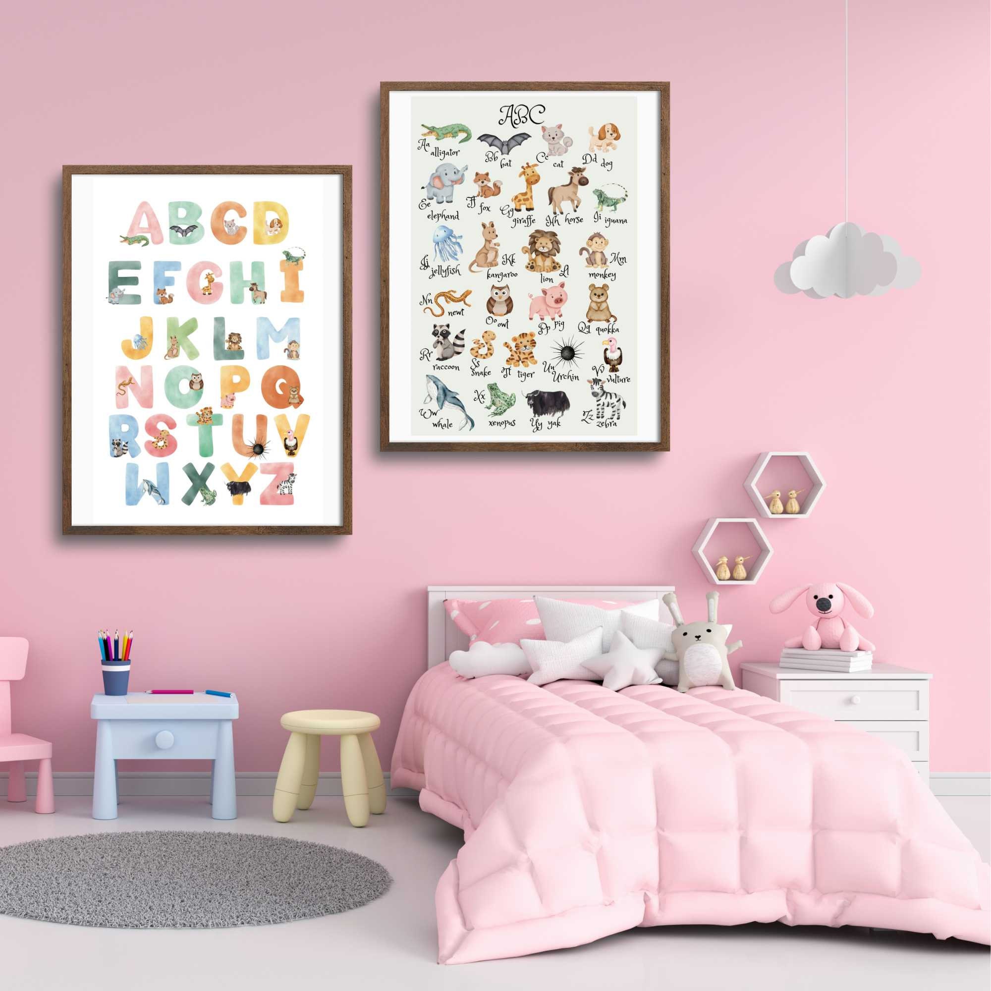 ABC Alphabet Wall Art Prints for Kids, ABC Animal Alphabet and Upper ...