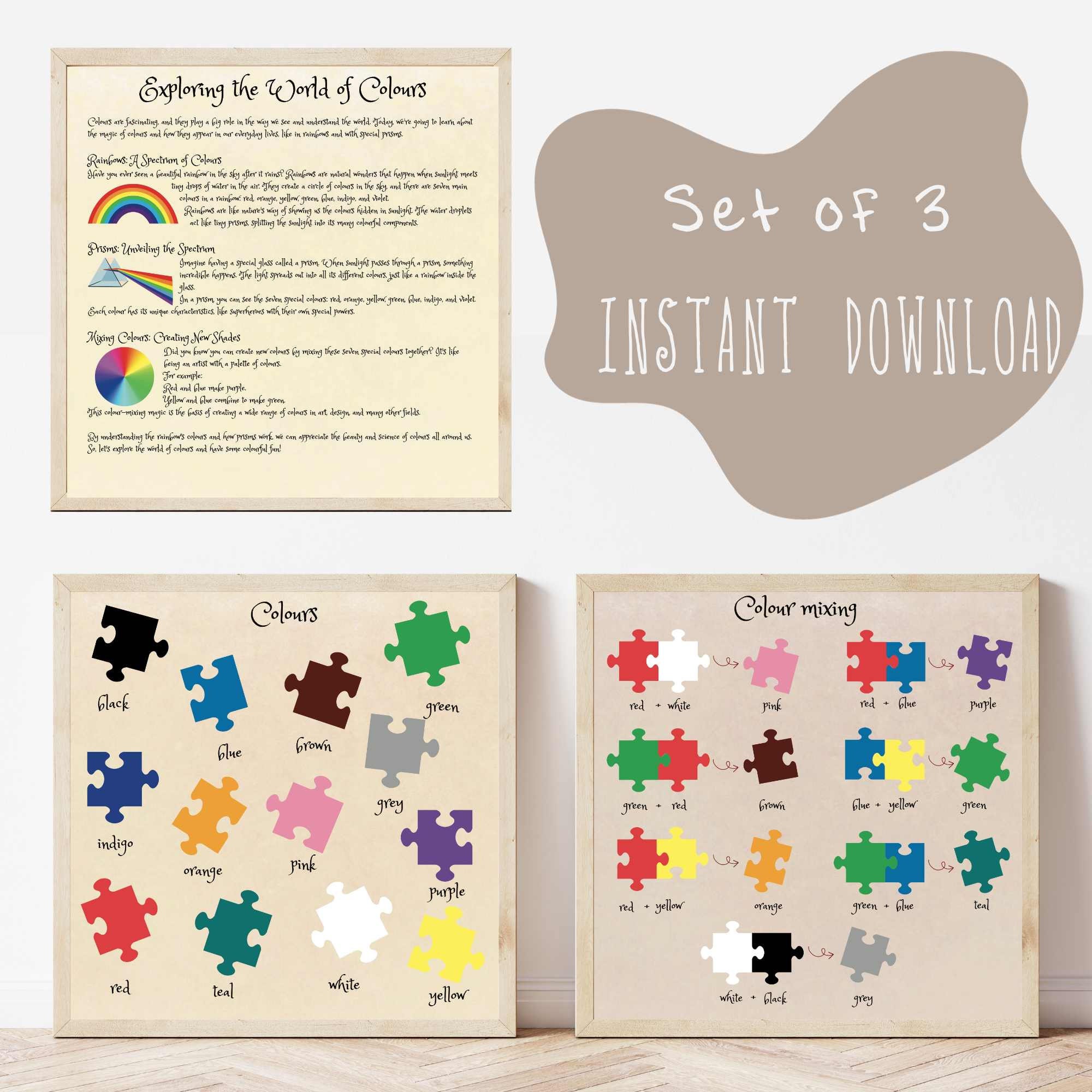 Color Learning Printables for Kids, Educational Wall Art Set of 3 ...