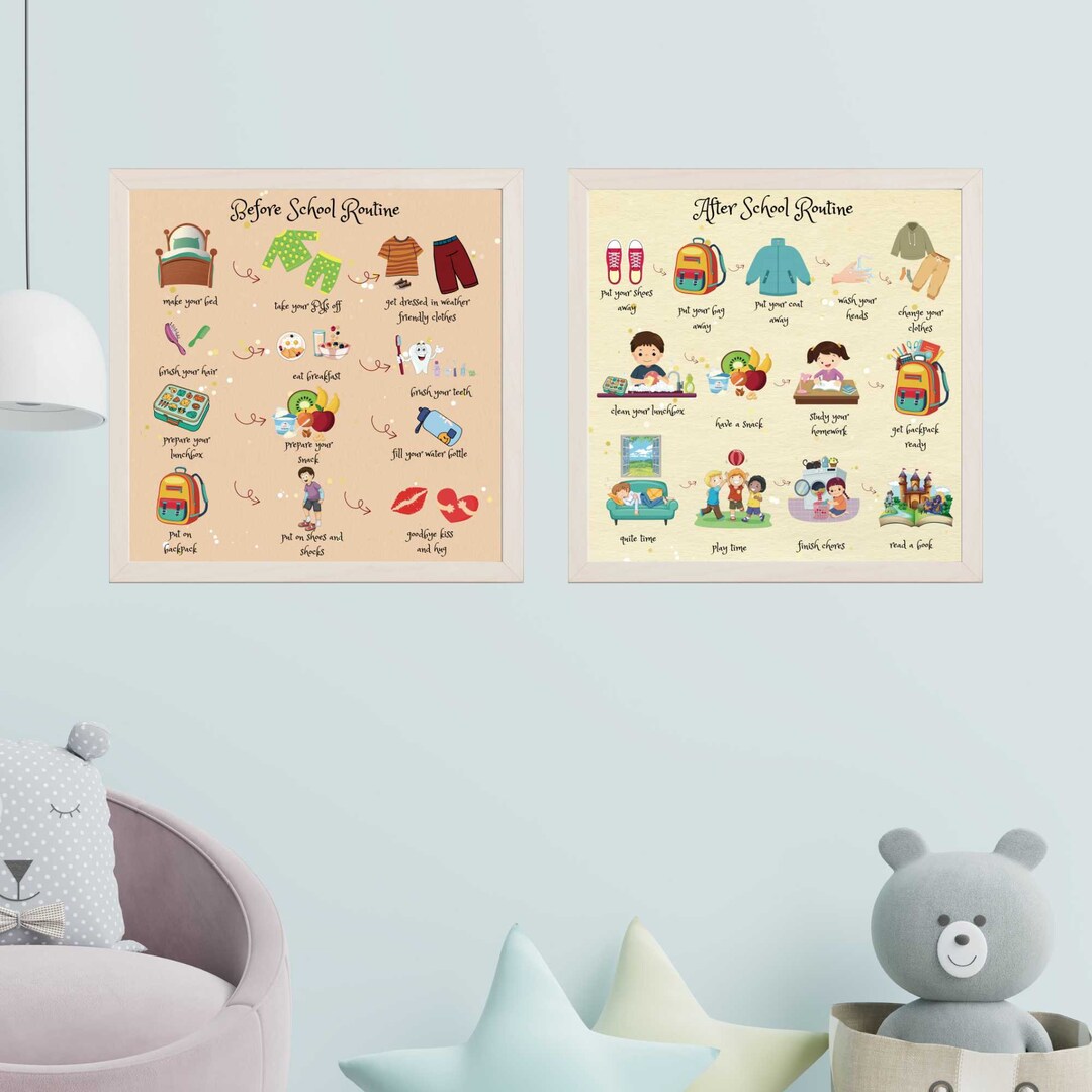 Before and After School Routine Prints, Daily Routine, Daily ...