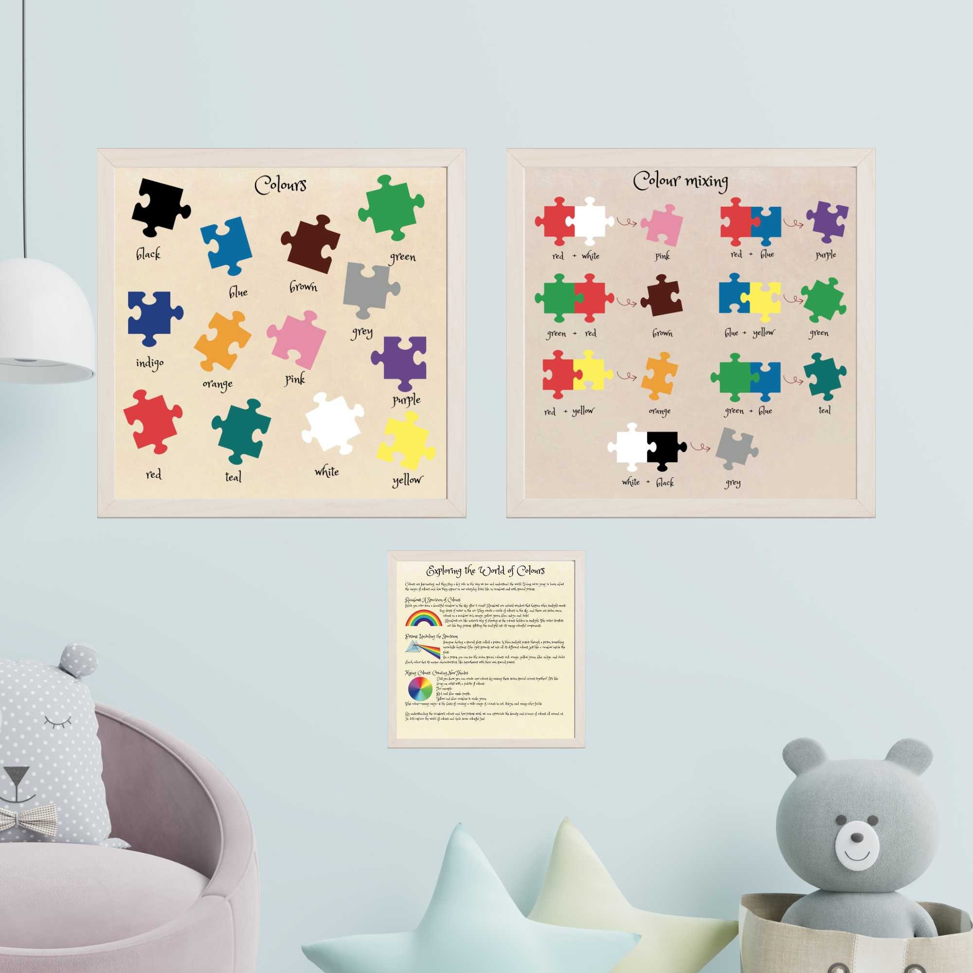 Color Learning Printables for Kids, Educational Wall Art Set of 3 ...