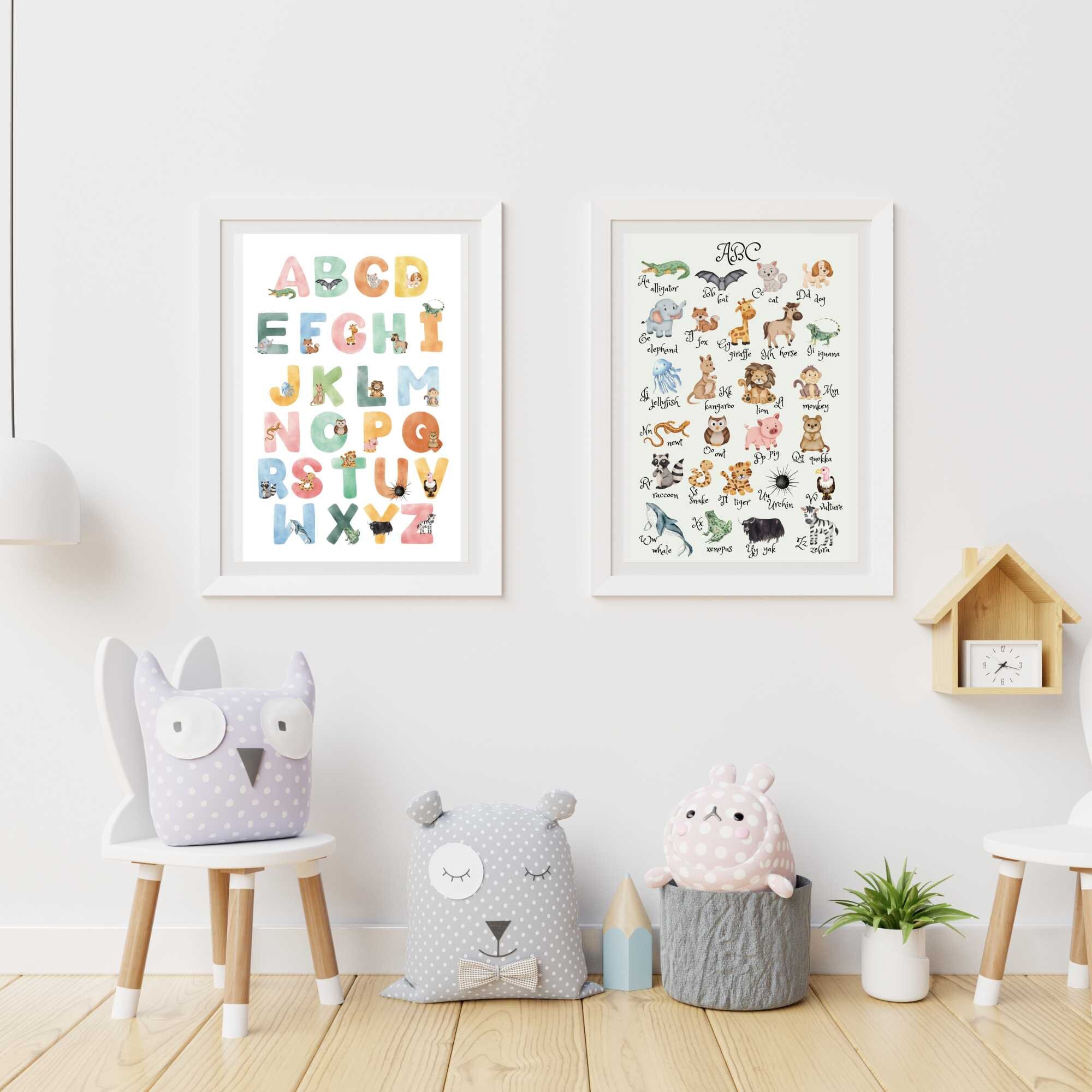 ABC Alphabet Wall Art Prints for Kids, ABC Animal Alphabet and Upper ...