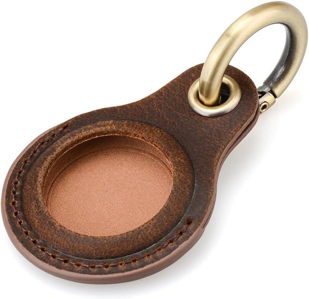 Customized Apple AirTag and Leather Keychain Both Laser Engraved With ...