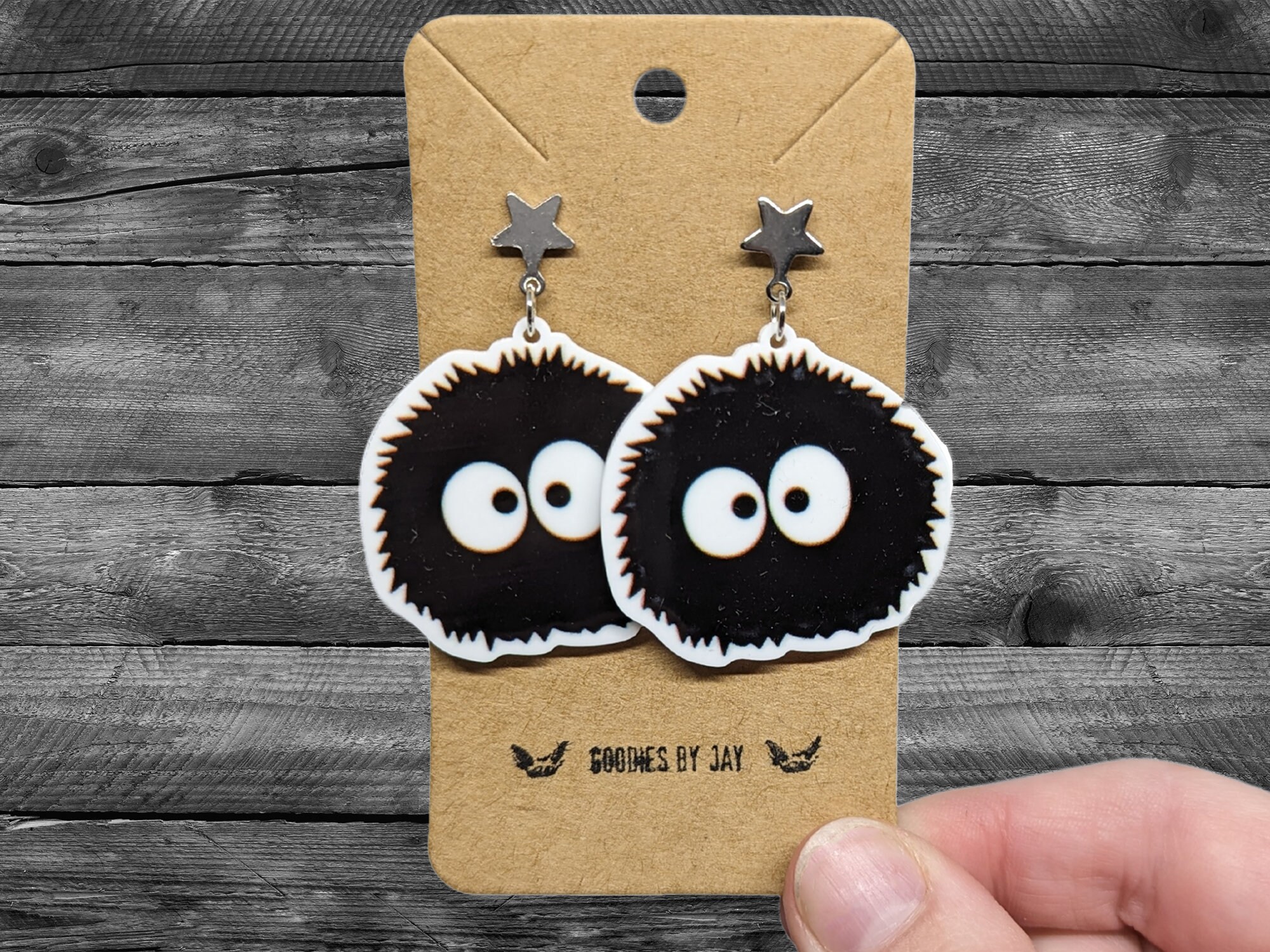 Studio Ghibli Soot Sprite Inspired Acrylic Dangle Stud - Etsy