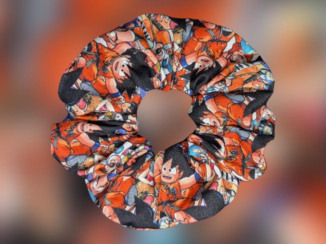 XL Satin and Polycotton Anime Inspired Scrunchies - Dragon Ball Z, One ...