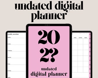 Undated Academic Digital Planner for iPad & Tablet Vertical Student ...