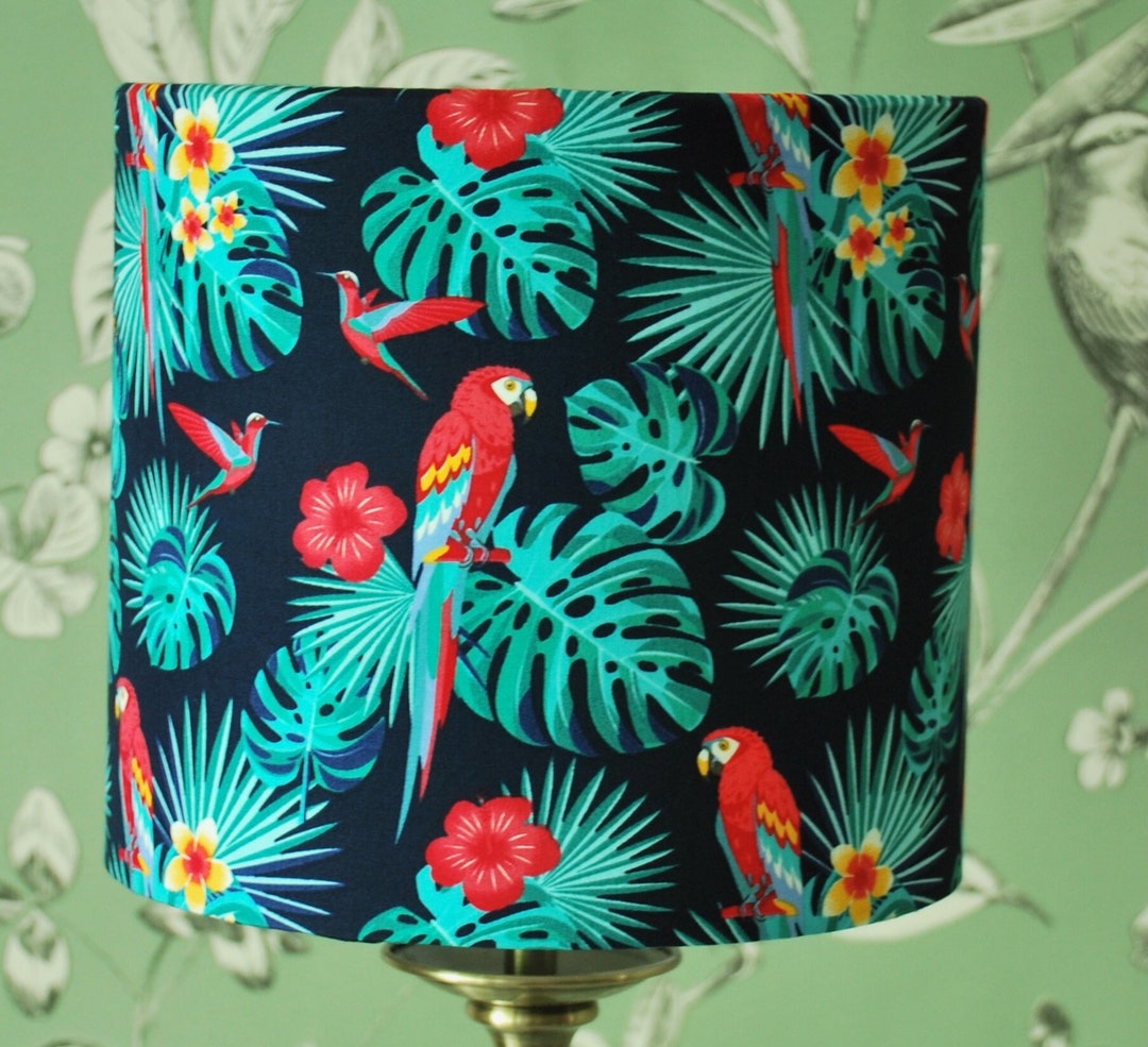 Handmade Tropical Parrot Lampshade: Vibrant Home Decor - Etsy