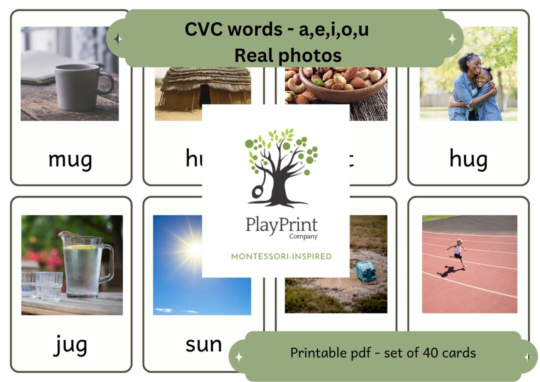 CVC Phonics Real Photo Flashcards - Montessori - Etsy