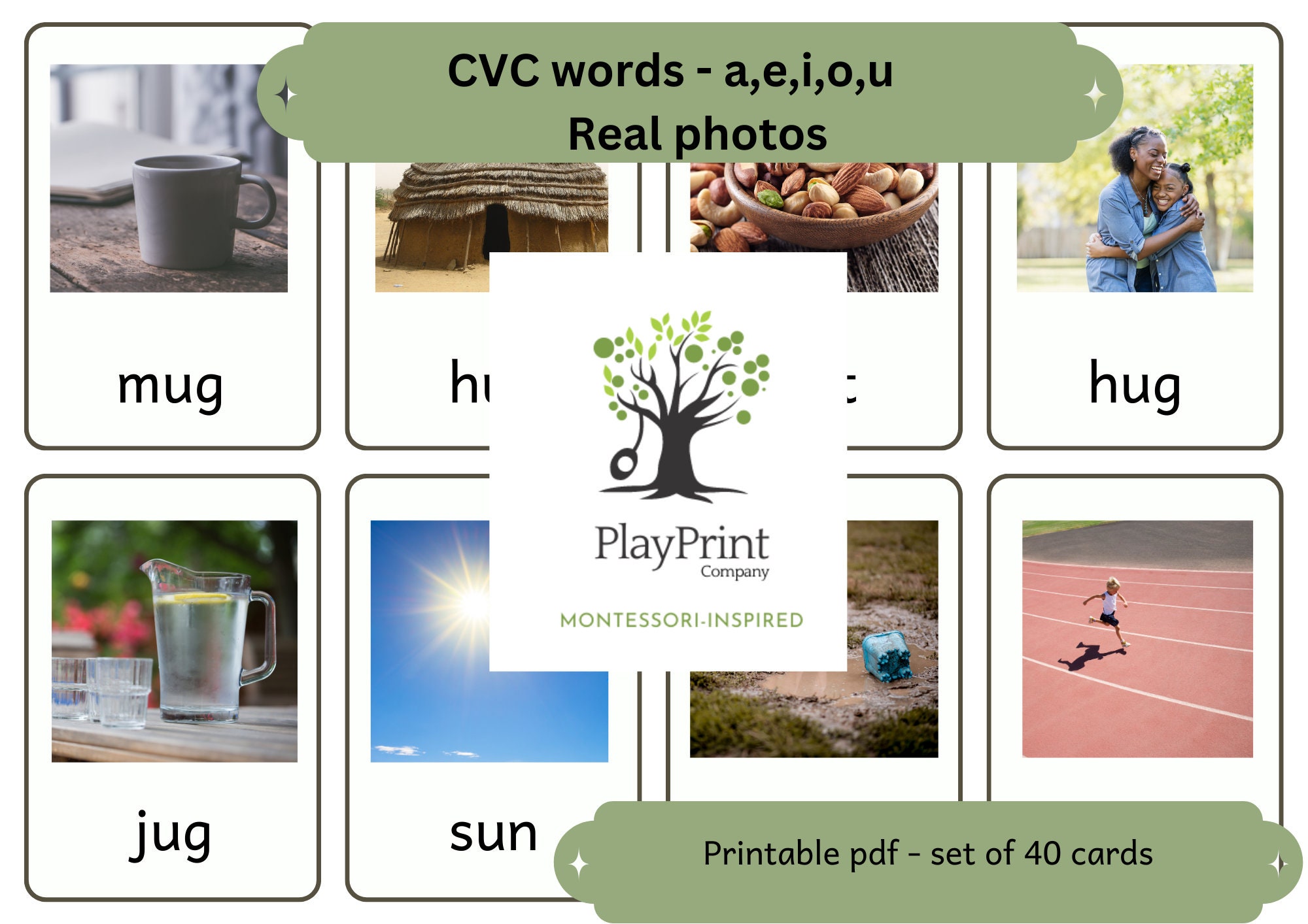 CVC Phonics Real Photo Flashcards - Montessori - Etsy