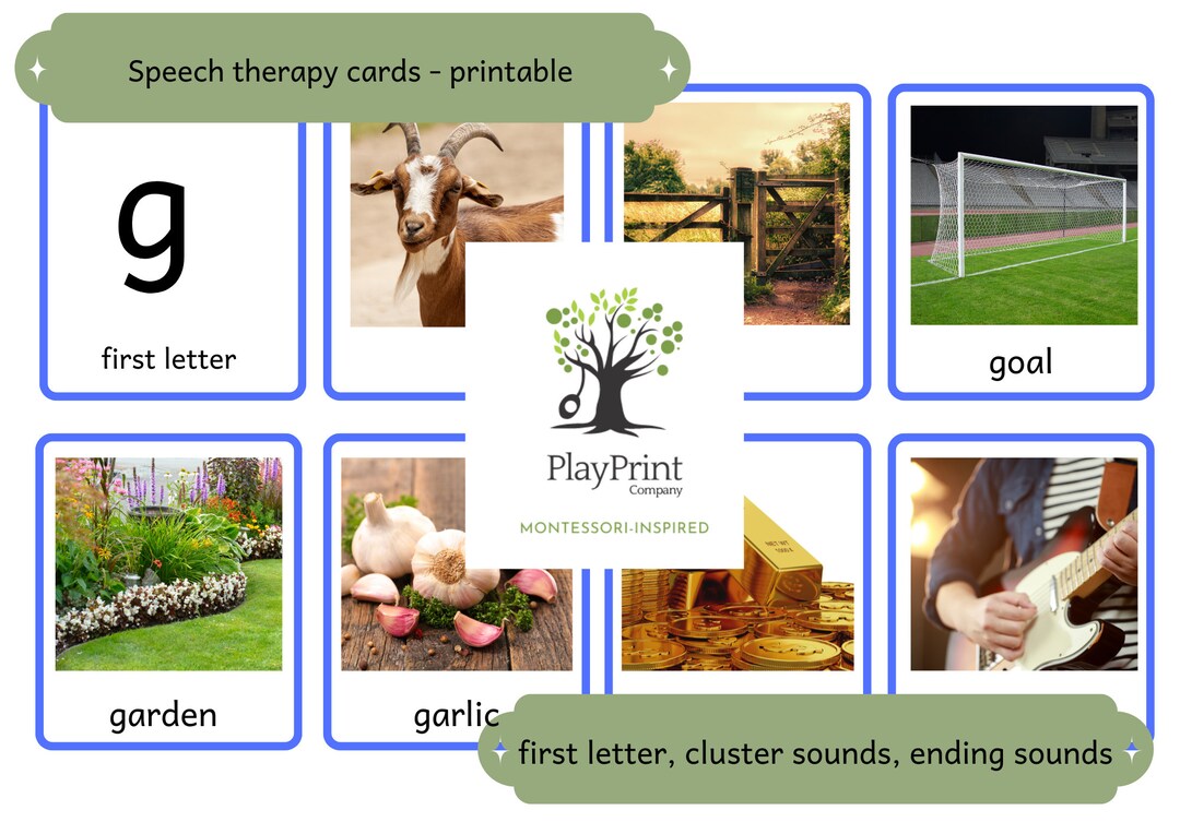 G Speech Therapy Flashcards With Real Photos - Montessori Inspired - Etsy