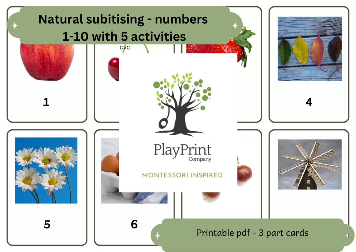 Montessori Subitising Number Flashcards - Etsy