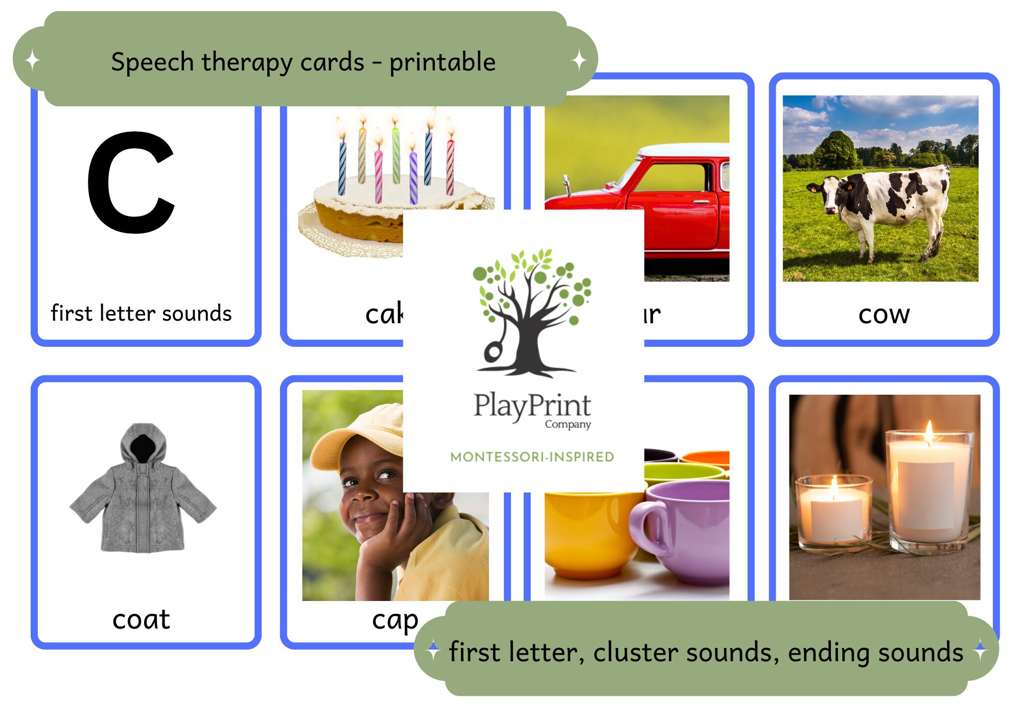 C Speech Therapy Flashcards With Real Photos - Montessori Inspired - Etsy