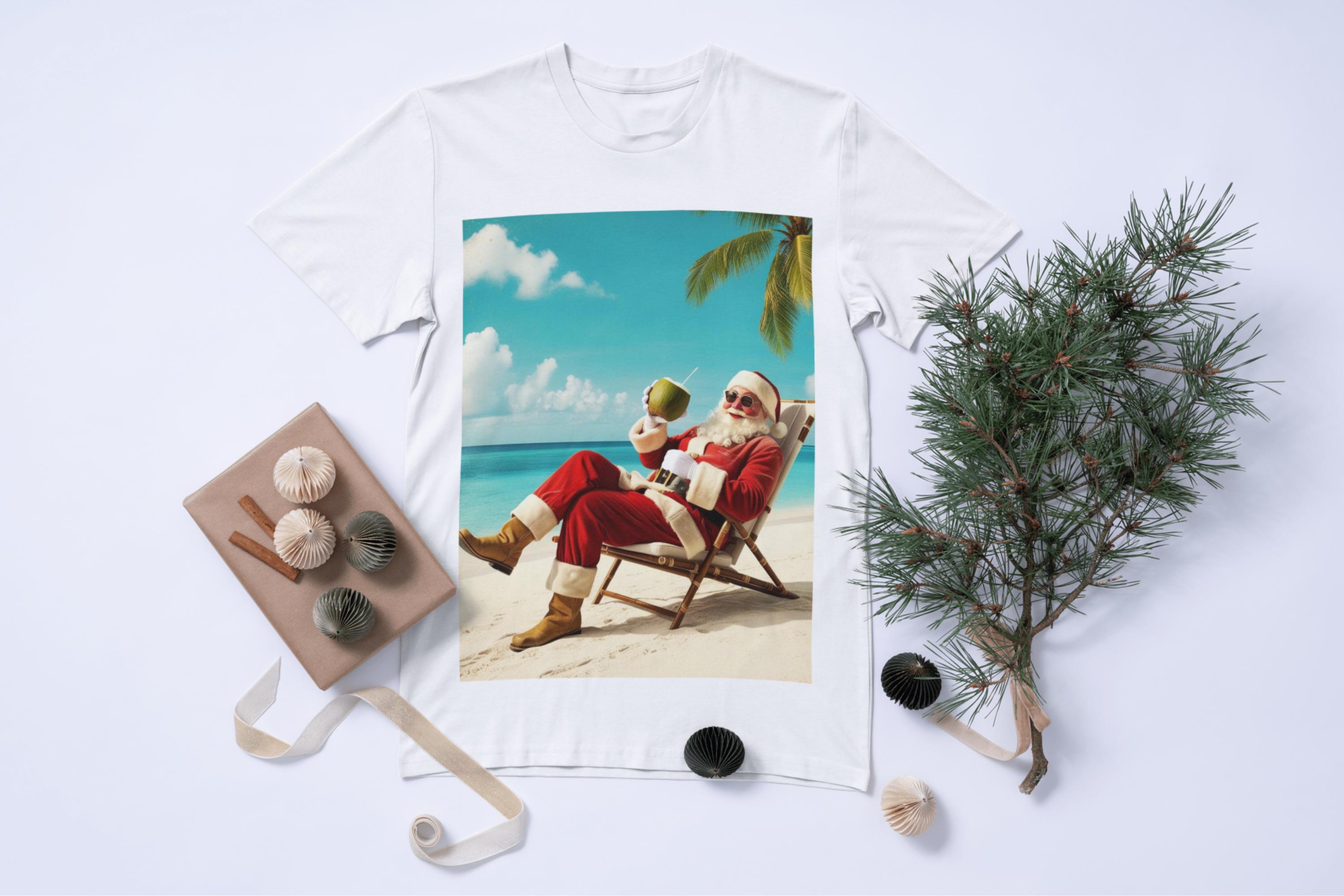 Santa Chilling on a Tropical Beach - Digital Download .png - Etsy