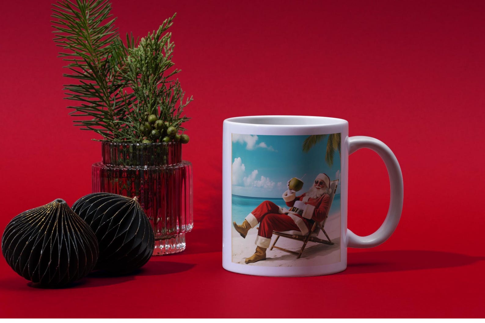 Santa Chilling on a Tropical Beach Digital Download .png - Etsy