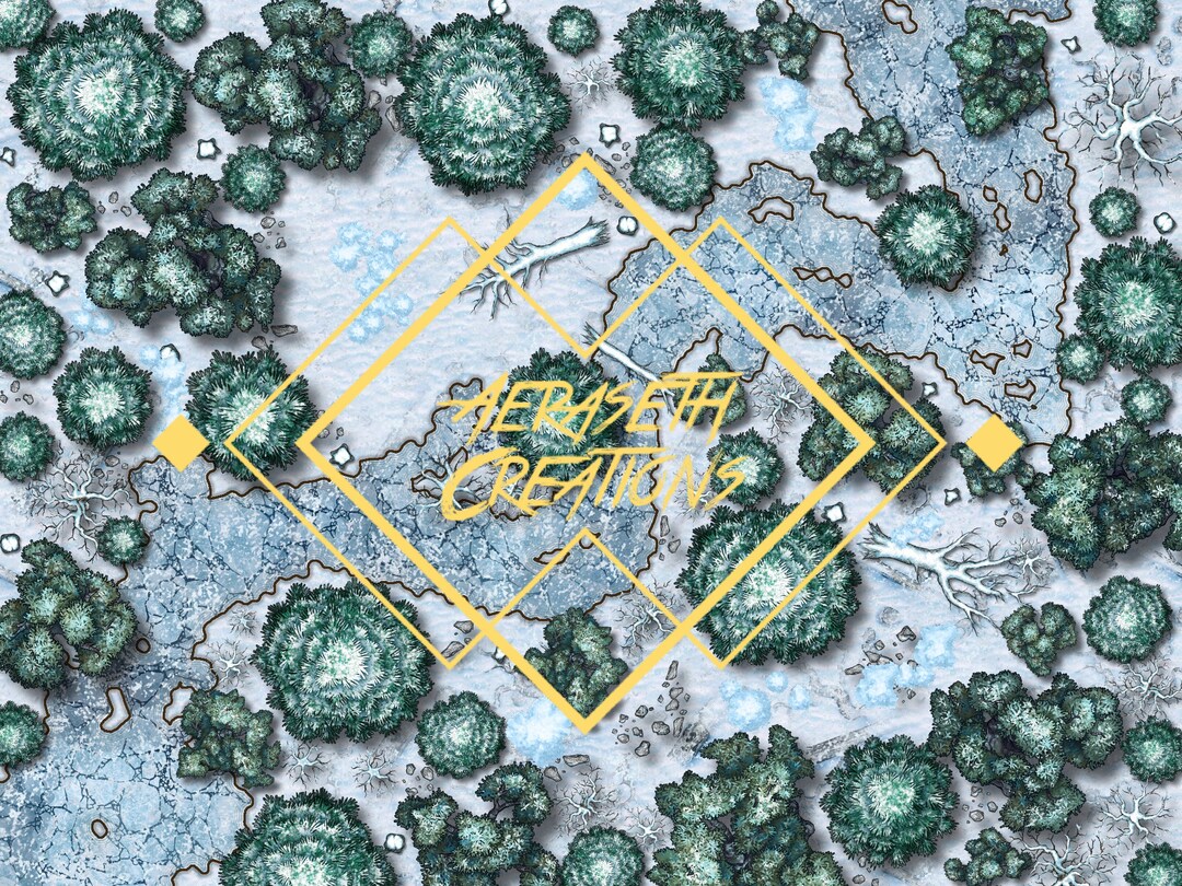 Snow Forest With River: Dnd / Pathfinder / Roll20 Battlemaps - Etsy