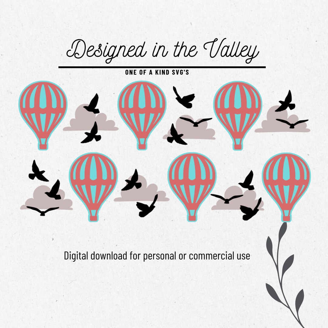Hot Air Balloon 4 Layer SVG File Cup Wrap for Cricut Cutter. Iced ...