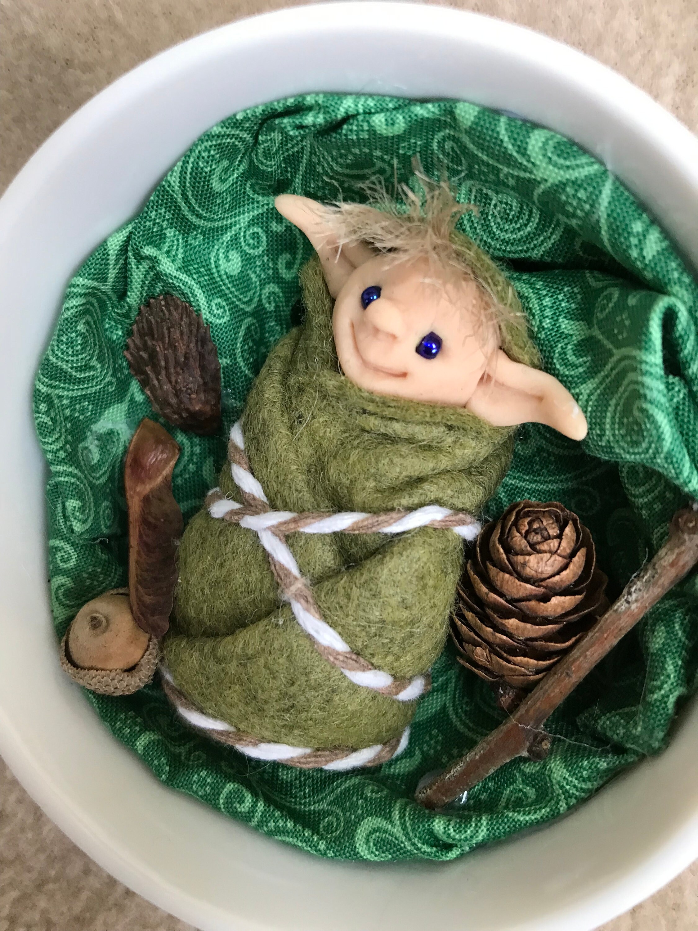 Kalmia is a Handmade Unique Baby Elf Foundling Made From Polymer Clay ...