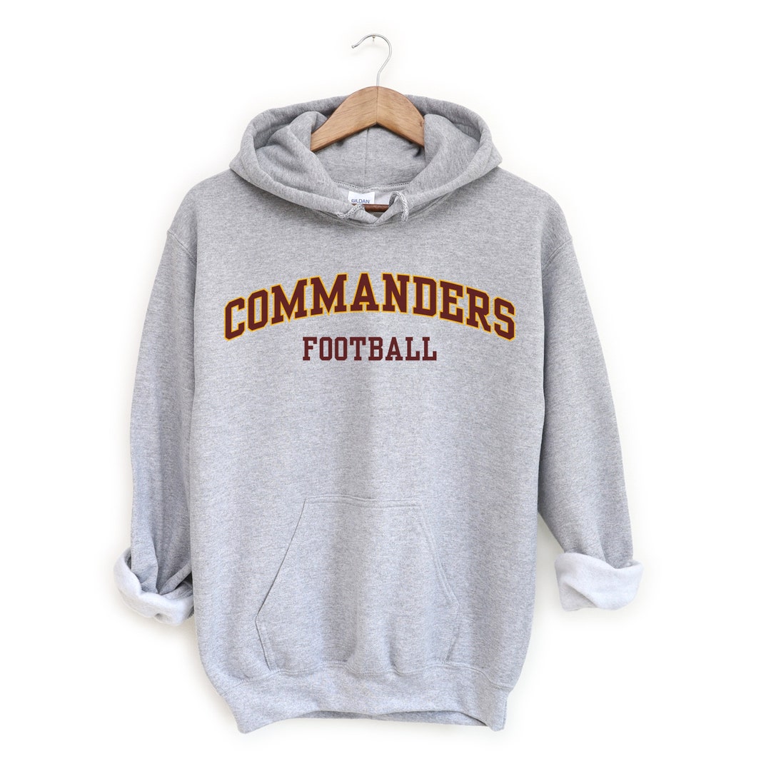Gildan Commanders Hooded Sweatshirt, Gray Commanders Sweatshirt, Unisex ...