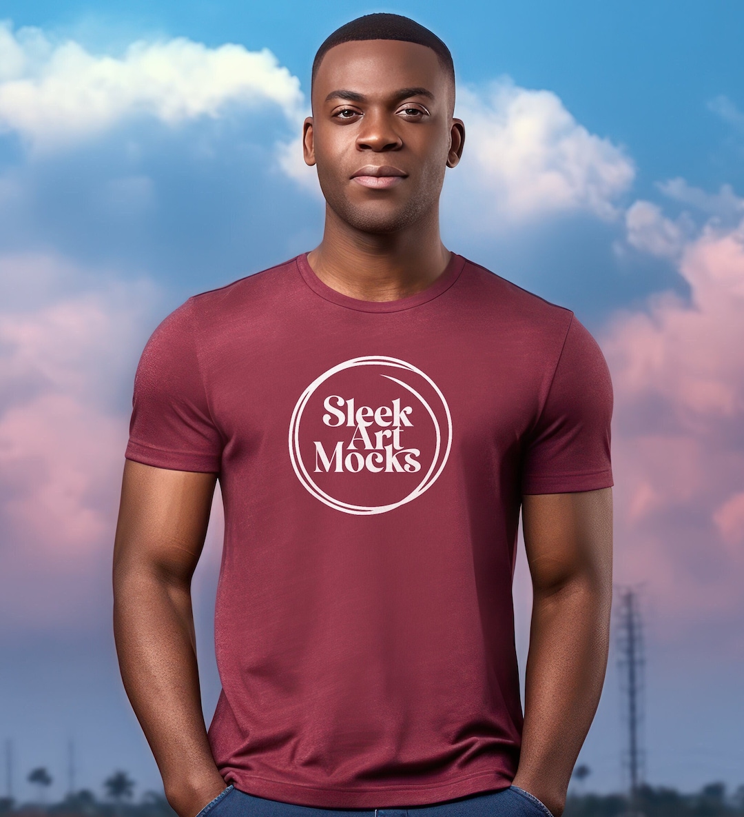 Maroon Gildan 64000 T-shirt Mockup, Brown Tshirt, Styled T-shirt Mock ...