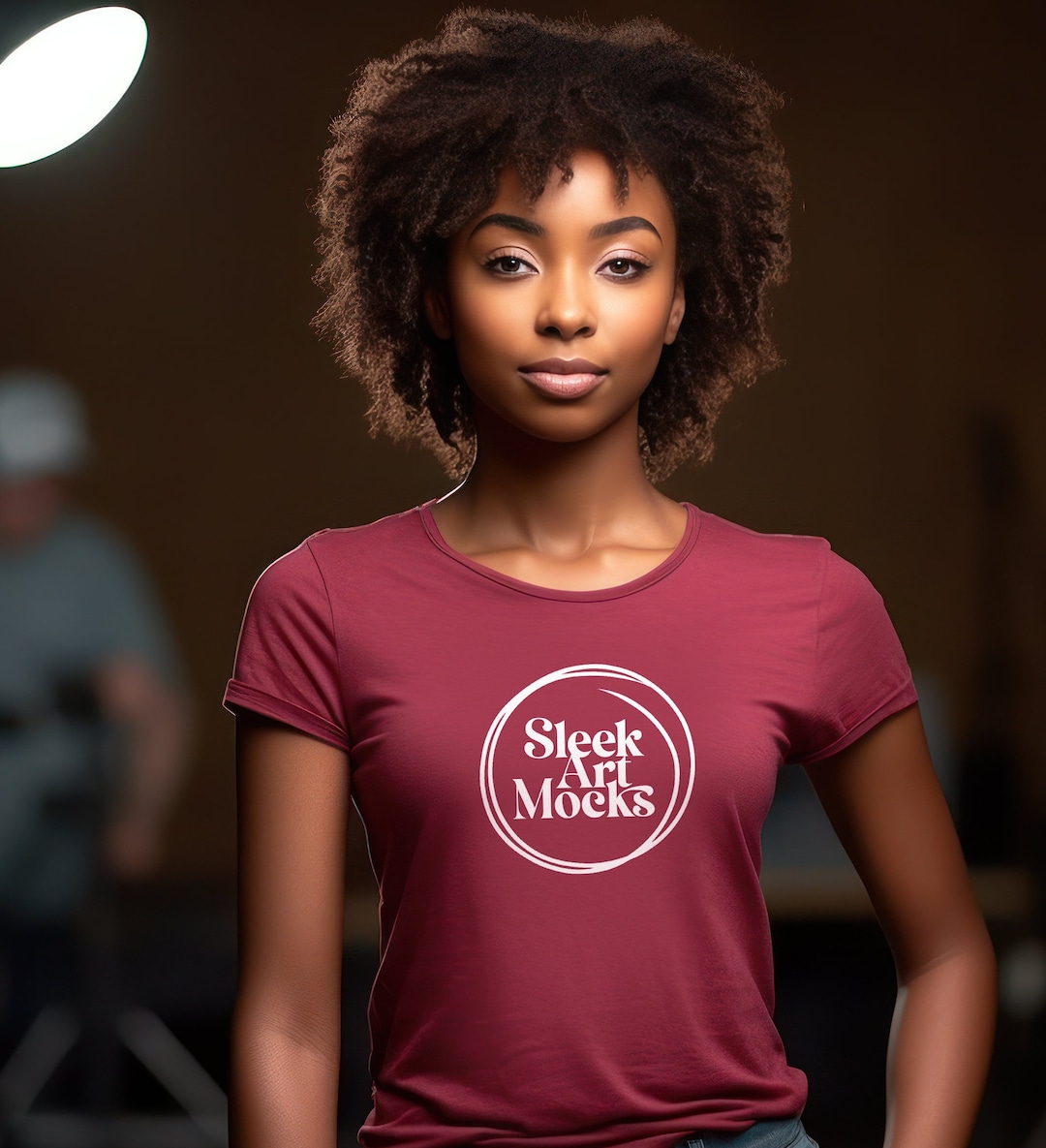Maroon Gildan 64000 T-shirt Mockup, Brown T-shirt, Styled T-shirt Mock ...