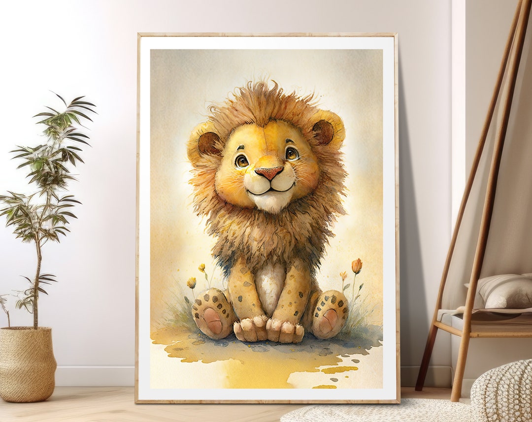 Baby Lion Nursery Print, Jungle Nursery Art Safari, DIGITAL DOWNLOAD ...