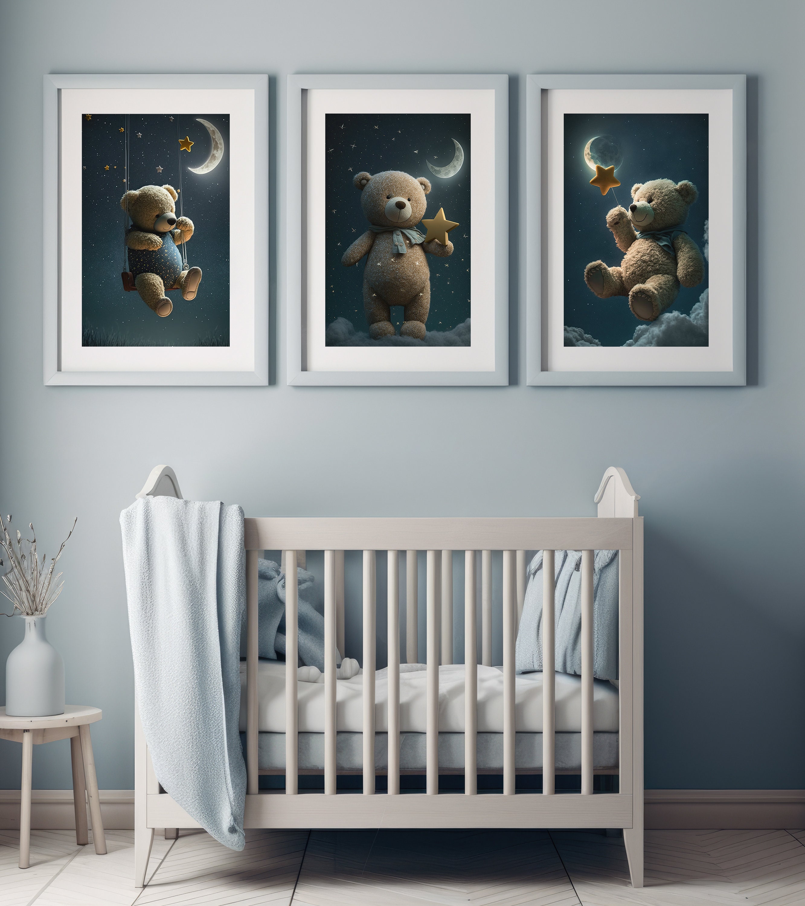 Cute Teddy Bears Print Set 3, Digital Download, Fun Nursery Decor ...