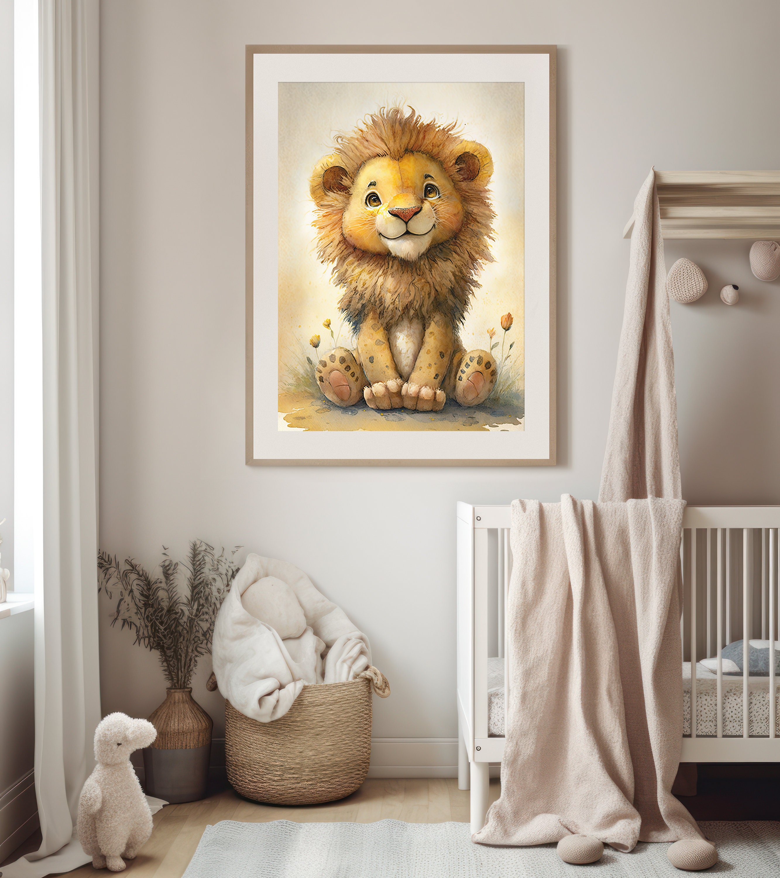Baby Lion Nursery Print, Jungle Nursery Art Safari, DIGITAL DOWNLOAD ...