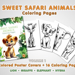 Coloring Pages Safari Animals, Color Pages for Kids, Jungle Birthday ...