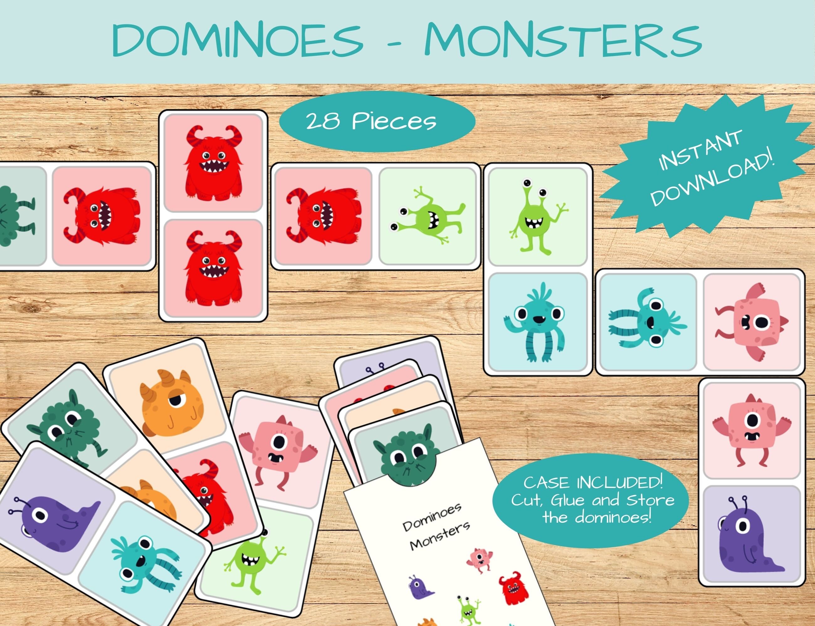 Dominoes - Monsters / Digital Download - Etsy