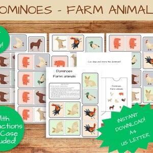 Dominoes - Farm Animals - Etsy