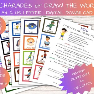 Kids Charades or Draw the Word - Digital Download - Etsy