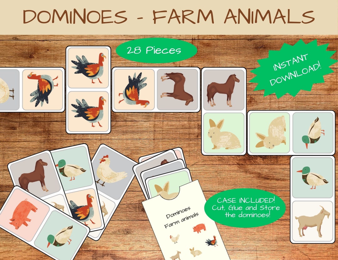 Dominoes - Farm Animals - Etsy