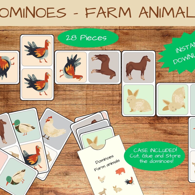 Animal Dominoes - Etsy