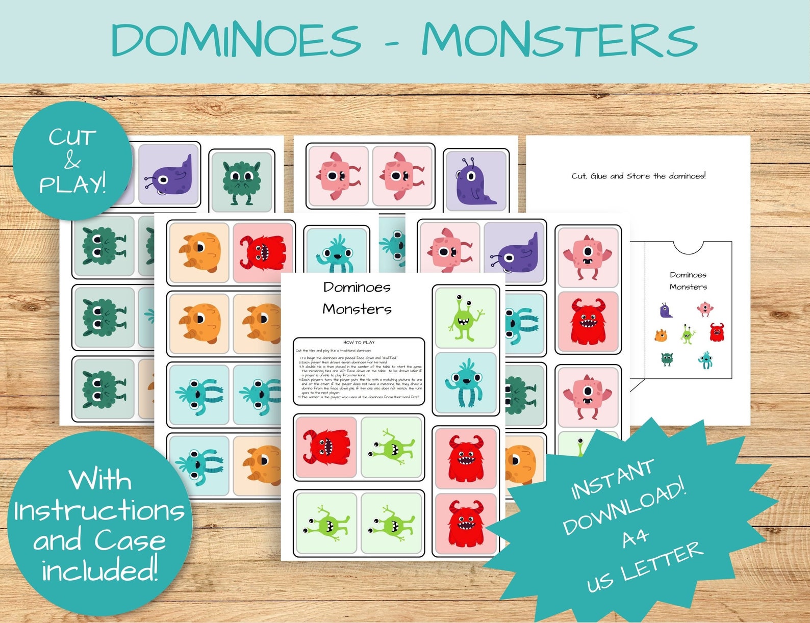 Dominoes - Monsters / Digital Download - Etsy