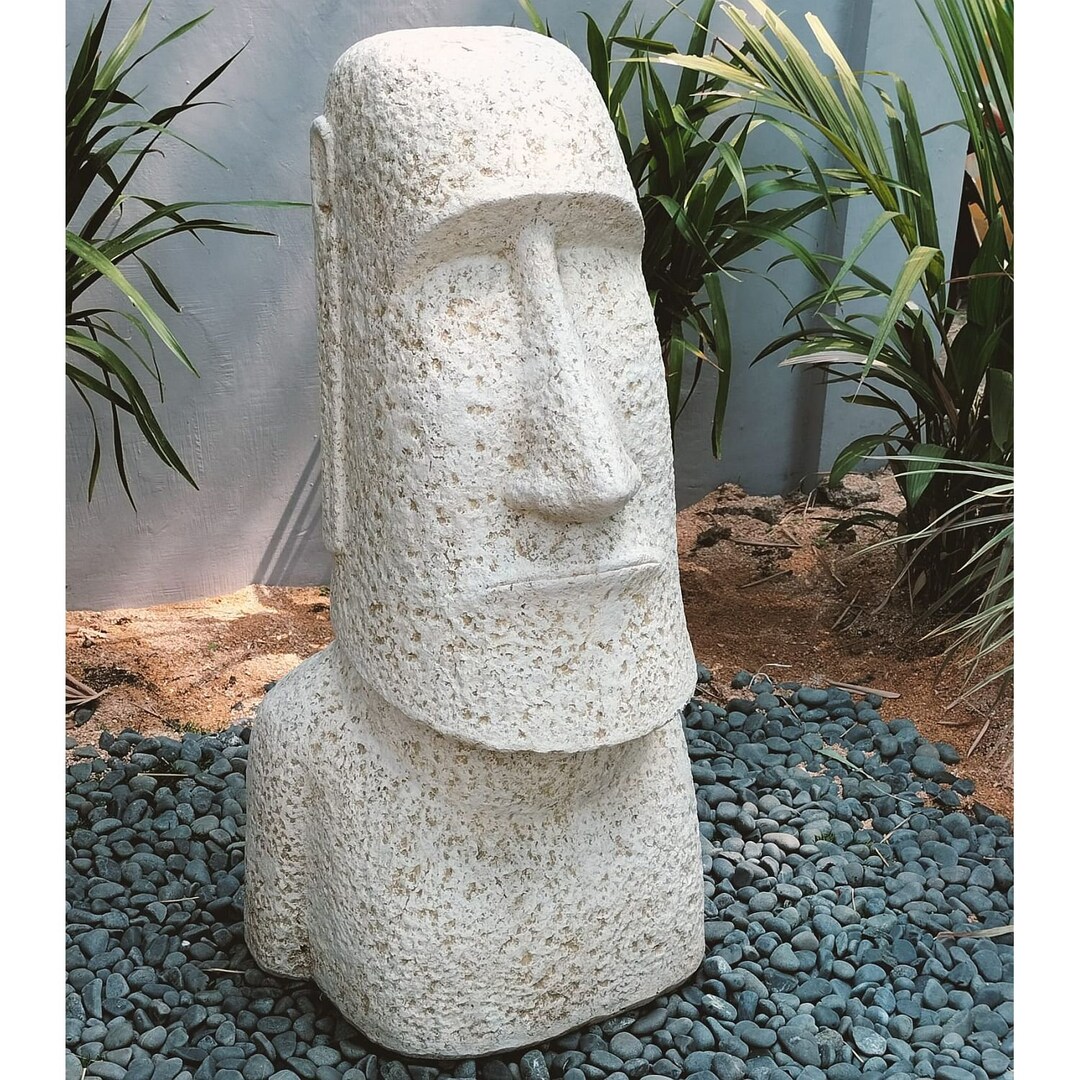 Moai, Easter Island Head, Rapa Nui Statue, 100 Cm, Stone Figure, Cast ...