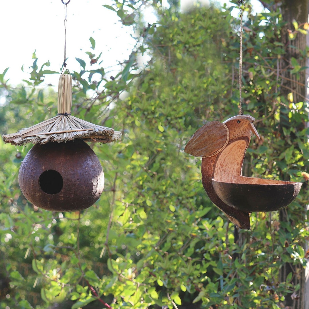 Original Bali Birdhouse and Feeding Station Made of Coconut, Decoration ...