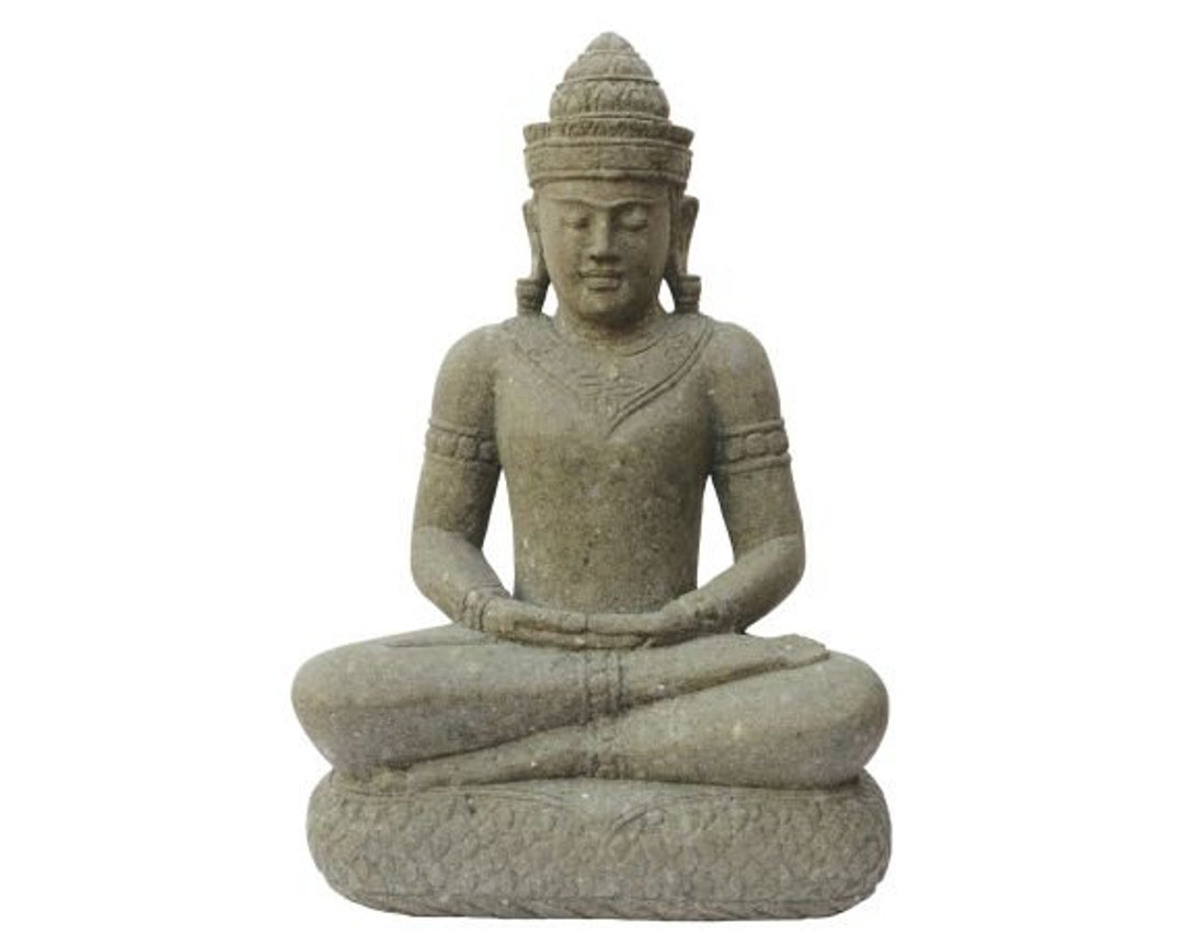 Sitting Buddha Figure khmer, 75 Cm, Stone Figure, Stone Carving Made of ...