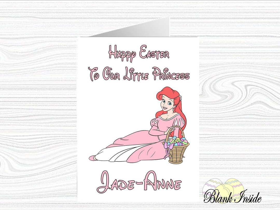 Ariel ~ the Little Mermaid ~ Personalised Easter Card ~ A5 Matt White ...