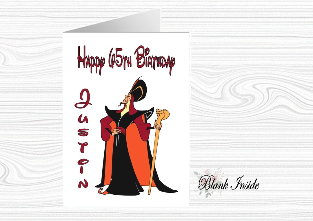 Personalised Printed "jafar ~ Aladdin" A5 Greeting Card ~ Any Occassion ...