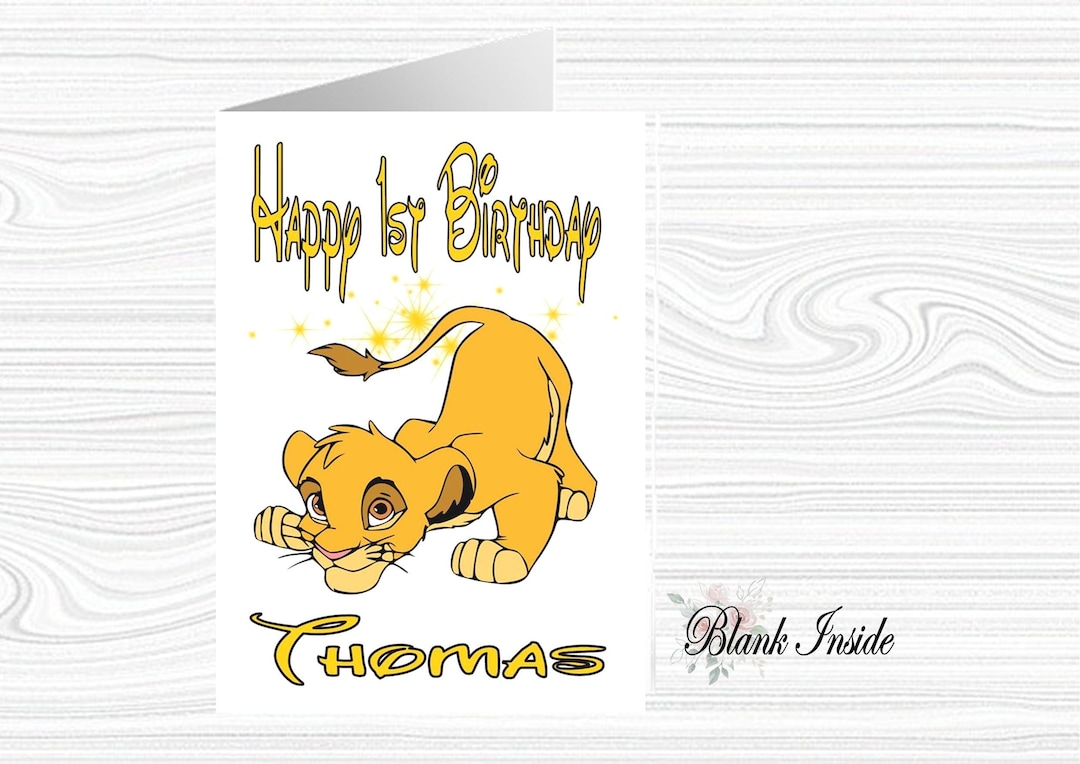 Personalised Printed simba the Lion King A5 Greeting Card Any Occassion ...