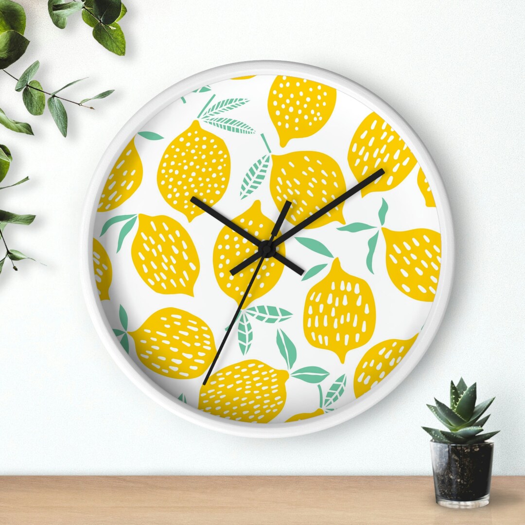 Lemons Fruity Wall Clock, 10 Beach House Gift, Lemon Fruit Kitchen ...