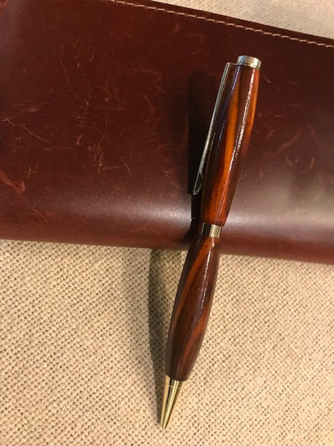 Slimline Pen in Gold & Cocobolo Hardwood, Finished With CA Finish ...