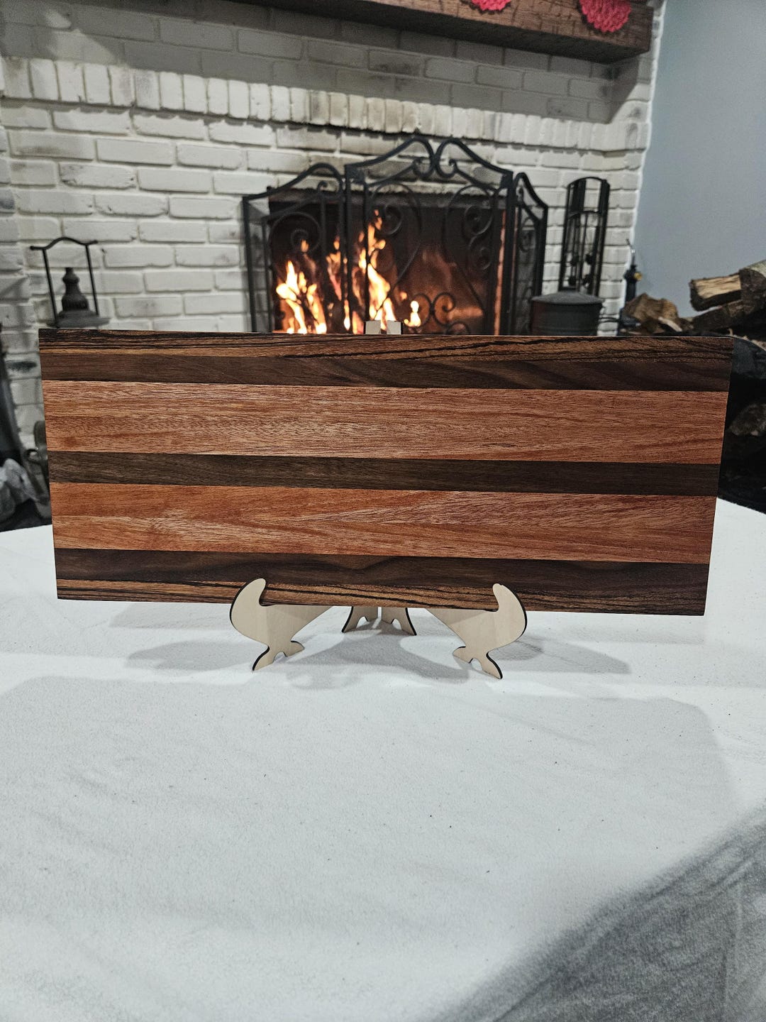 Edge Grain Cutting Board With Black Walnut, African Mahogany and Zebra ...