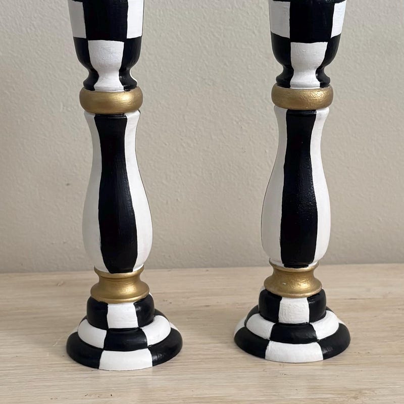 Painted Candlesticks - Etsy