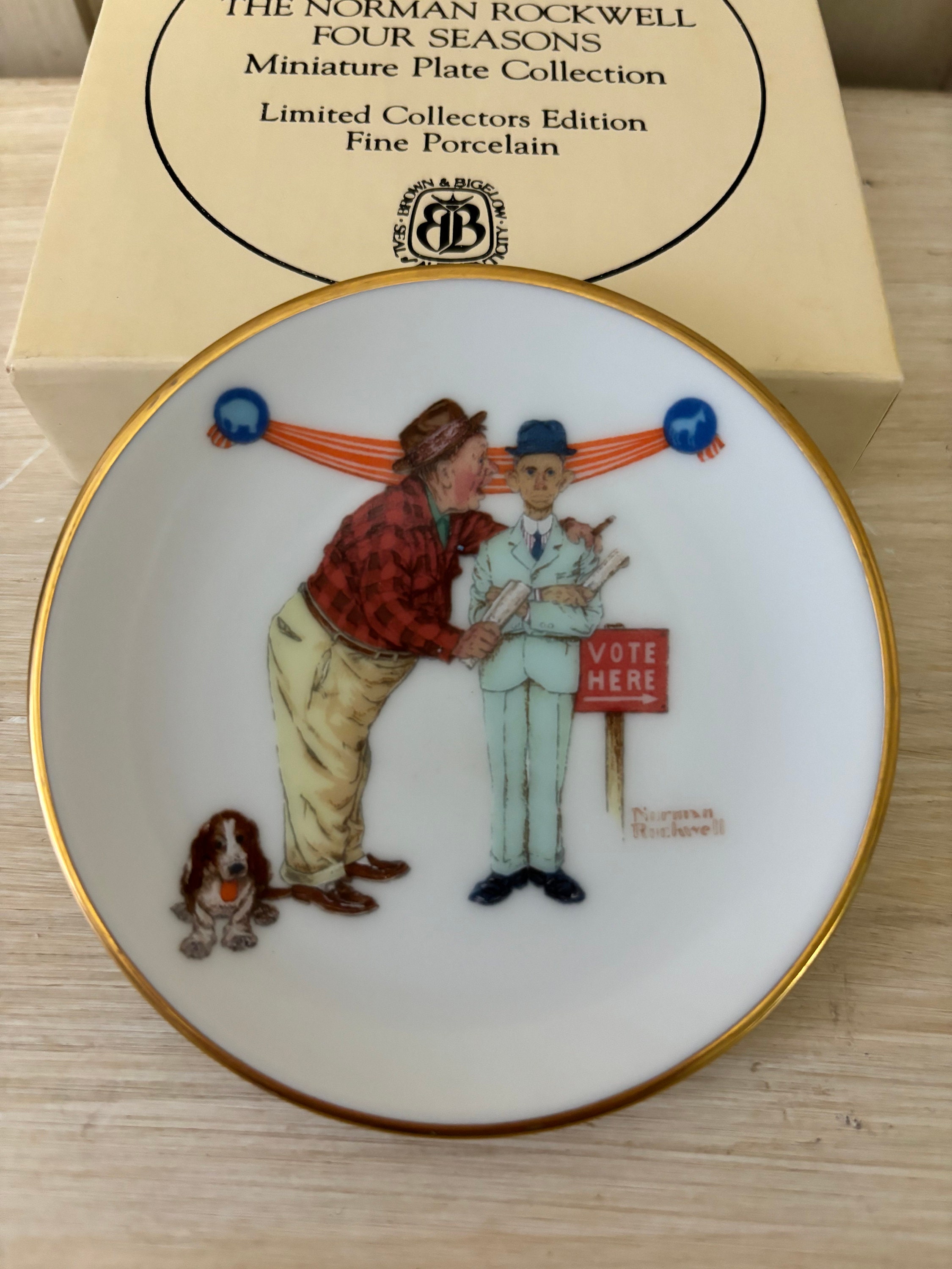 534 final Speech Norman Rockwell Four Seasons Miniature Plate ...