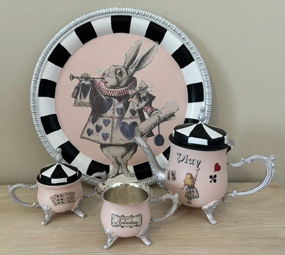 Alice in Wonderland Tea Set, Tea Set for Kids, Child Size Tea Set ...