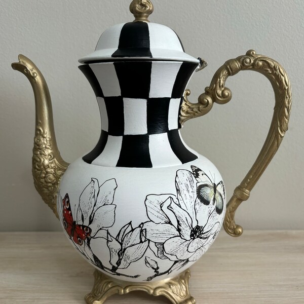 Teapot Hand Painted - Etsy