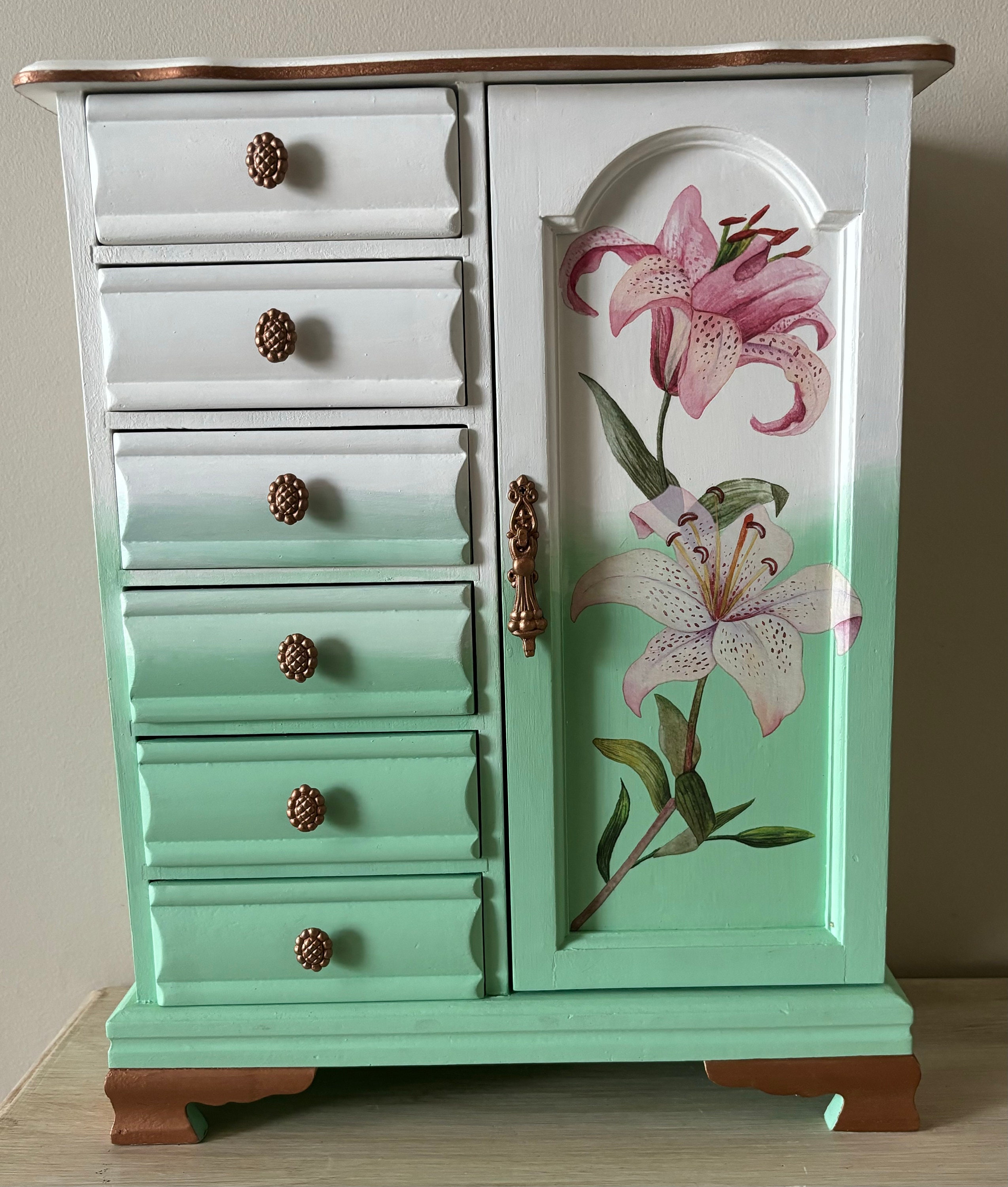 Floral Jewelry Box, Hand Painted Jewelry Box, Painted Jewelry Box ...