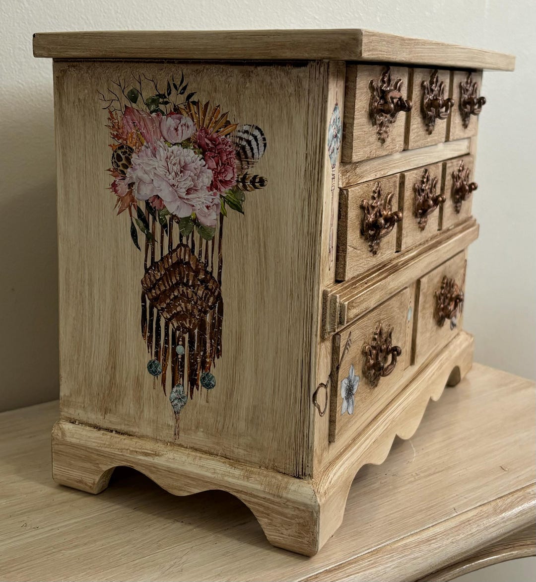 Boho Hand Painted, Upcycled Jewelry Box, Ladies Jewelry Box, Girls ...